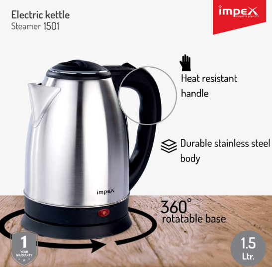 IPMEX ELECTRIC KETTLE STEAMER 1501 1.5L – WESTORE