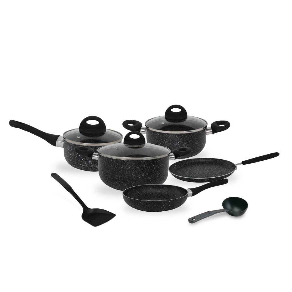 HOMEWAY GRANITE COATED 10 PCS COOKWARE SET HW3690 – WESTORE