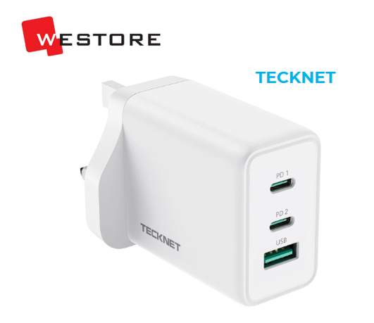TECKNET 65W 3-PORT USB C GaN FAST CHARGER ADAPTER – WESTORE